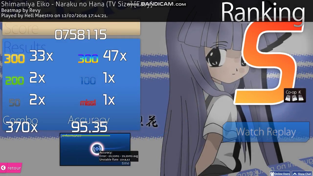 Osu!mania 12K Shimamiya Eiko - Naraku no Hana (TV Size) [Easy] 0.76* S ...