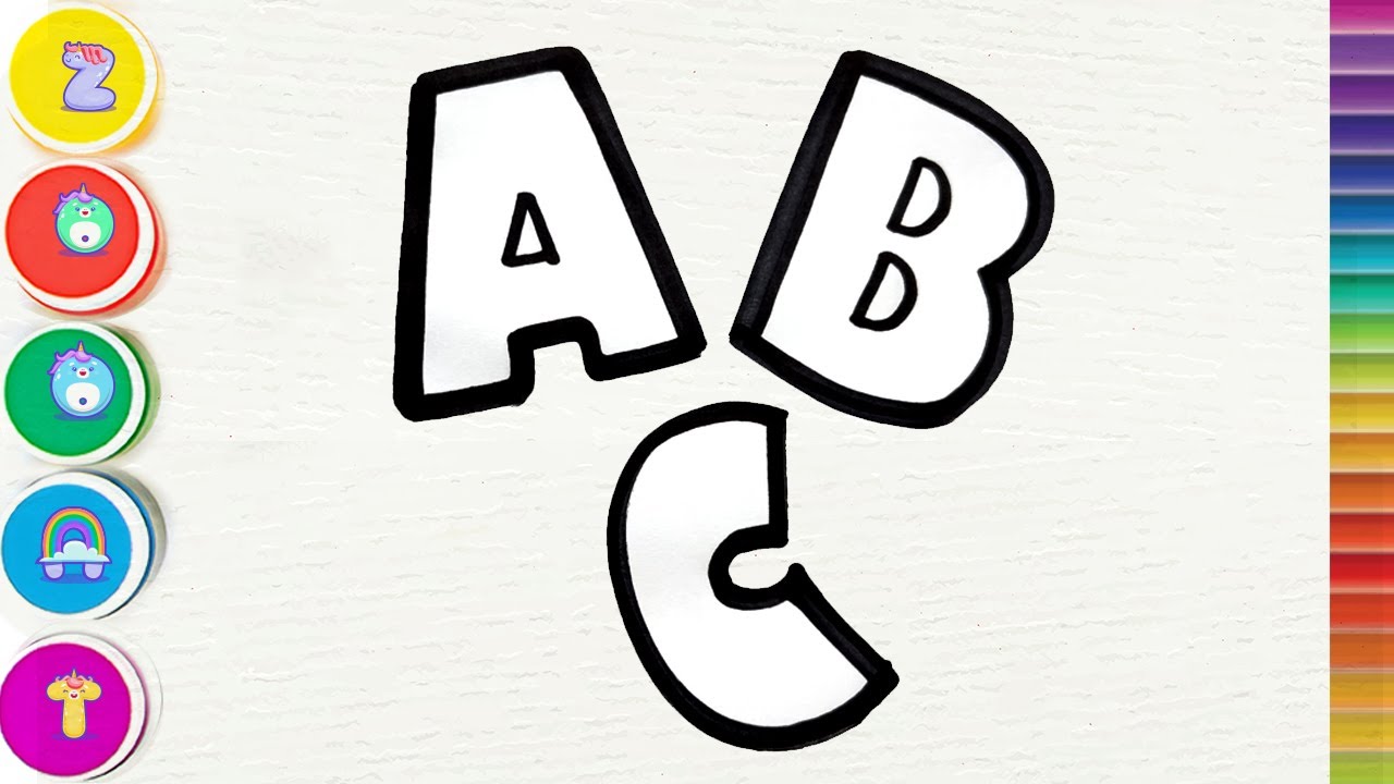 🅰️How to Draw Letter A, B, C | Easy Drawing & Painting - YouTube