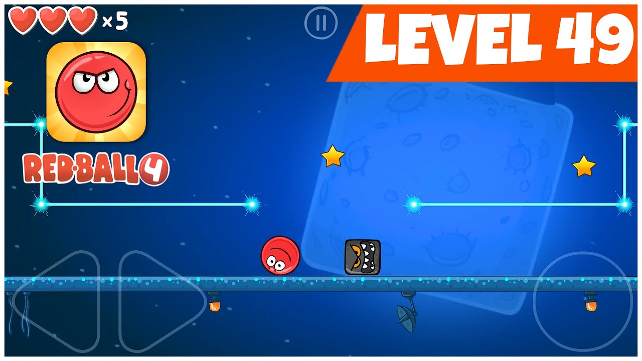Red Ball 4 - Level 49 Walkthrough - Level 49 Battle For the Moon - YouTube