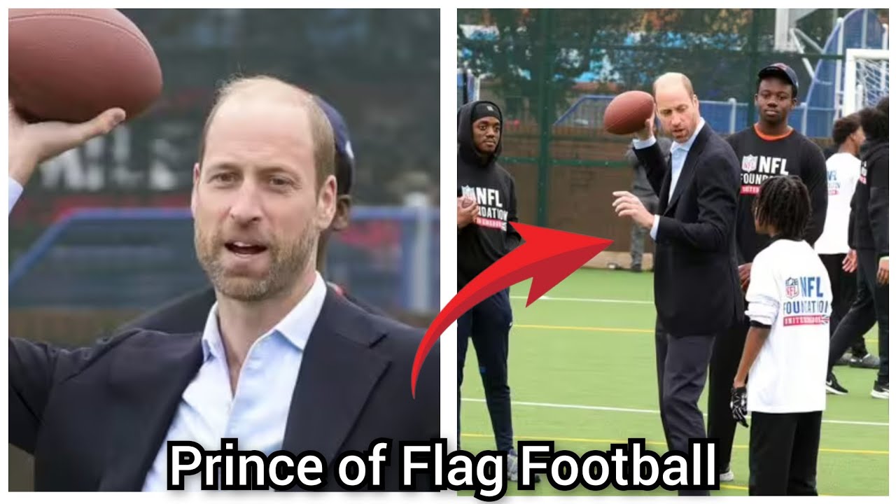 Prince William shows of Flag Football skills to support NFL Foundation ...