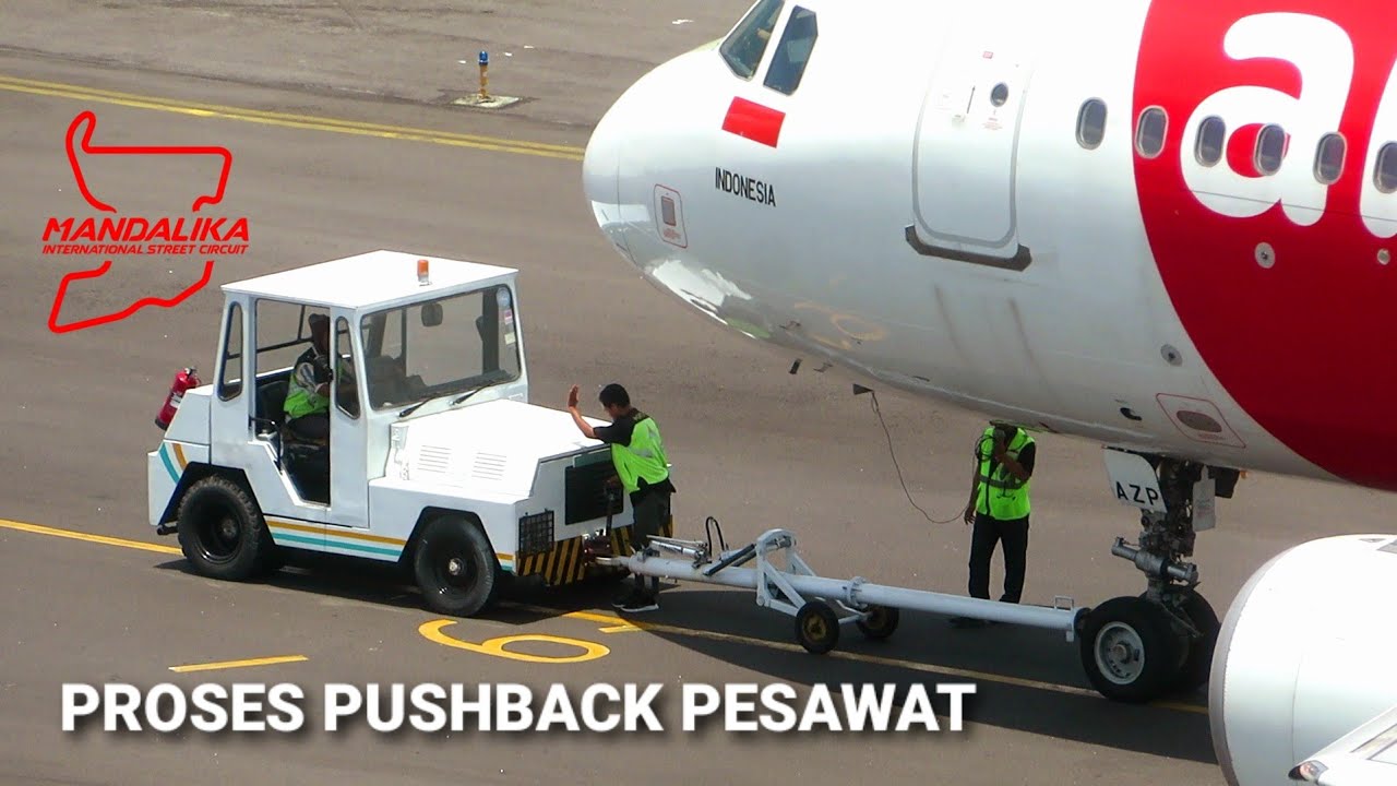 PROSES PUSHBACK PESAWAT AIR ASIA, CITILINK, SUPER AIR JET, WINGS, BATIK, LION DI BANDARA LOMBOK ...