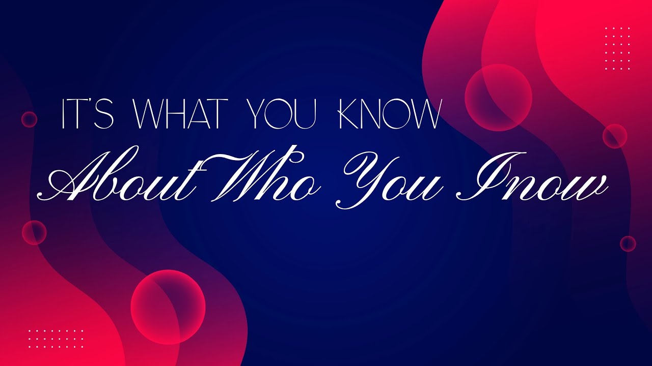 "It's What You Know About Who You Know" Bishop Clint Brown - YouTube