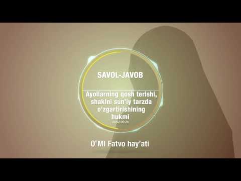 101. Savol-javob: Ayollarning qosh terishi, shaklni sun'iy tarzda o'zgartirishining hukmi