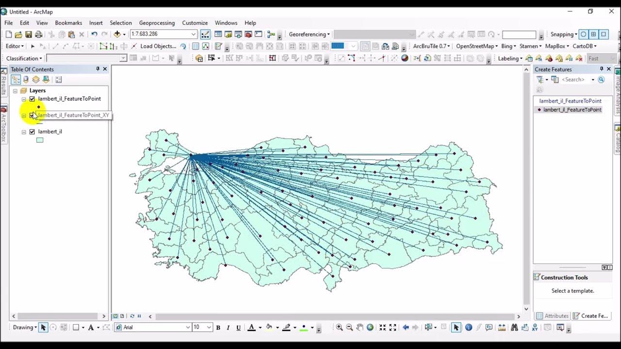 ArcGIS Dinamik Harita Hazırlama XY to line - YouTube
