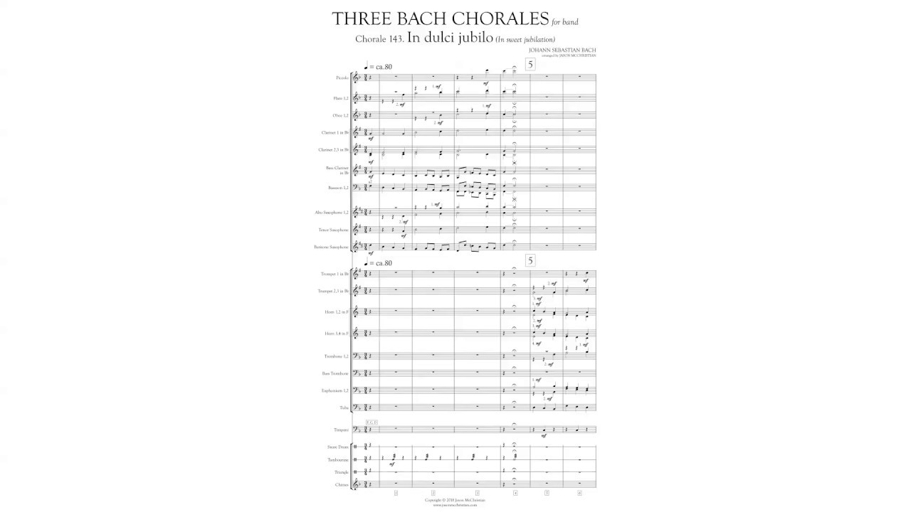 Three Bach Chorales - for symphonic band - YouTube