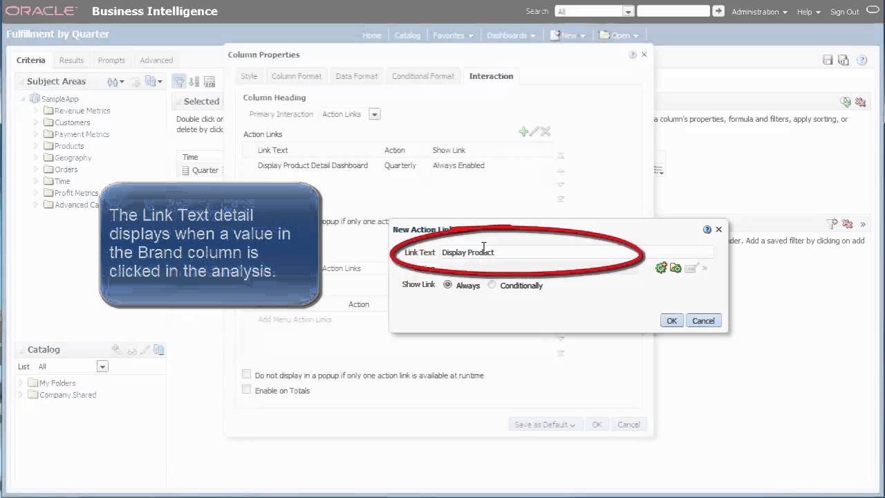 Adding Interactivity To Analyses Using Oracle Bi Ee Youtube 5464