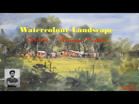 Watercolour Painting Demo । Simple Landscape। Marzan Kabir