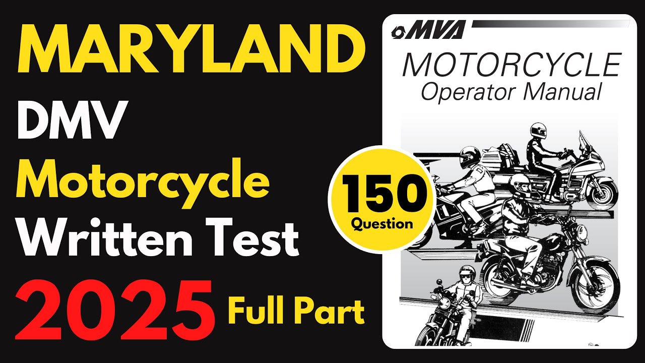 Maryland Motorcycle Written Practice Test | Full Part | DMV Written ...