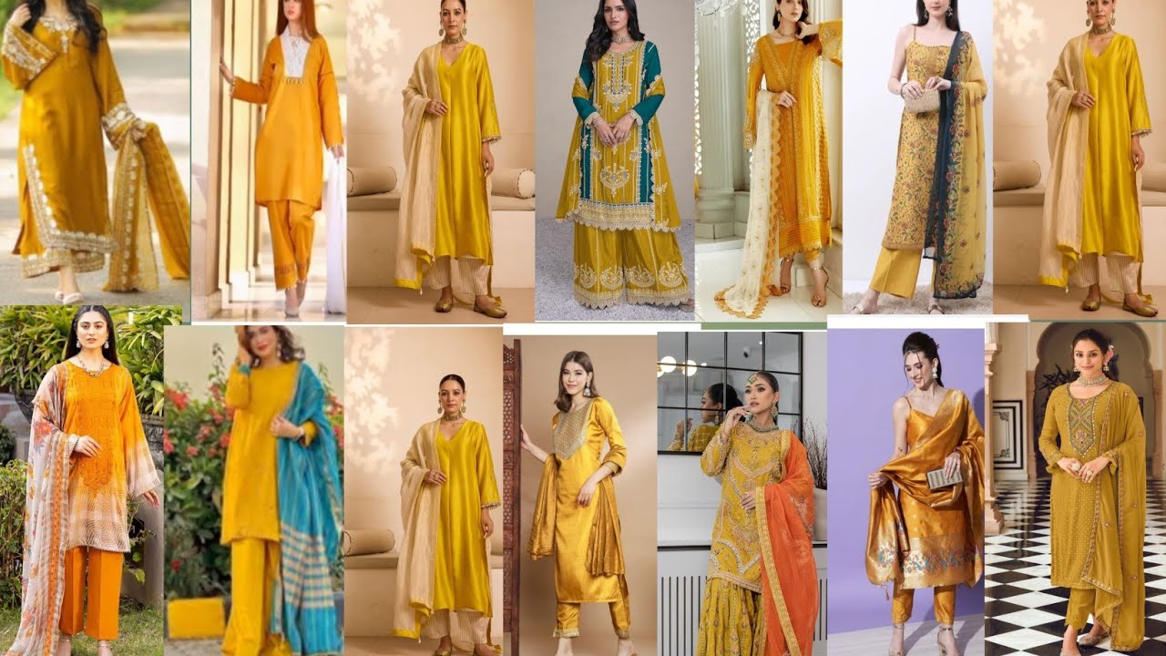 Mustard color k suit ke design 🥰🫀Mustard color suit ||Yellowsuits# ...
