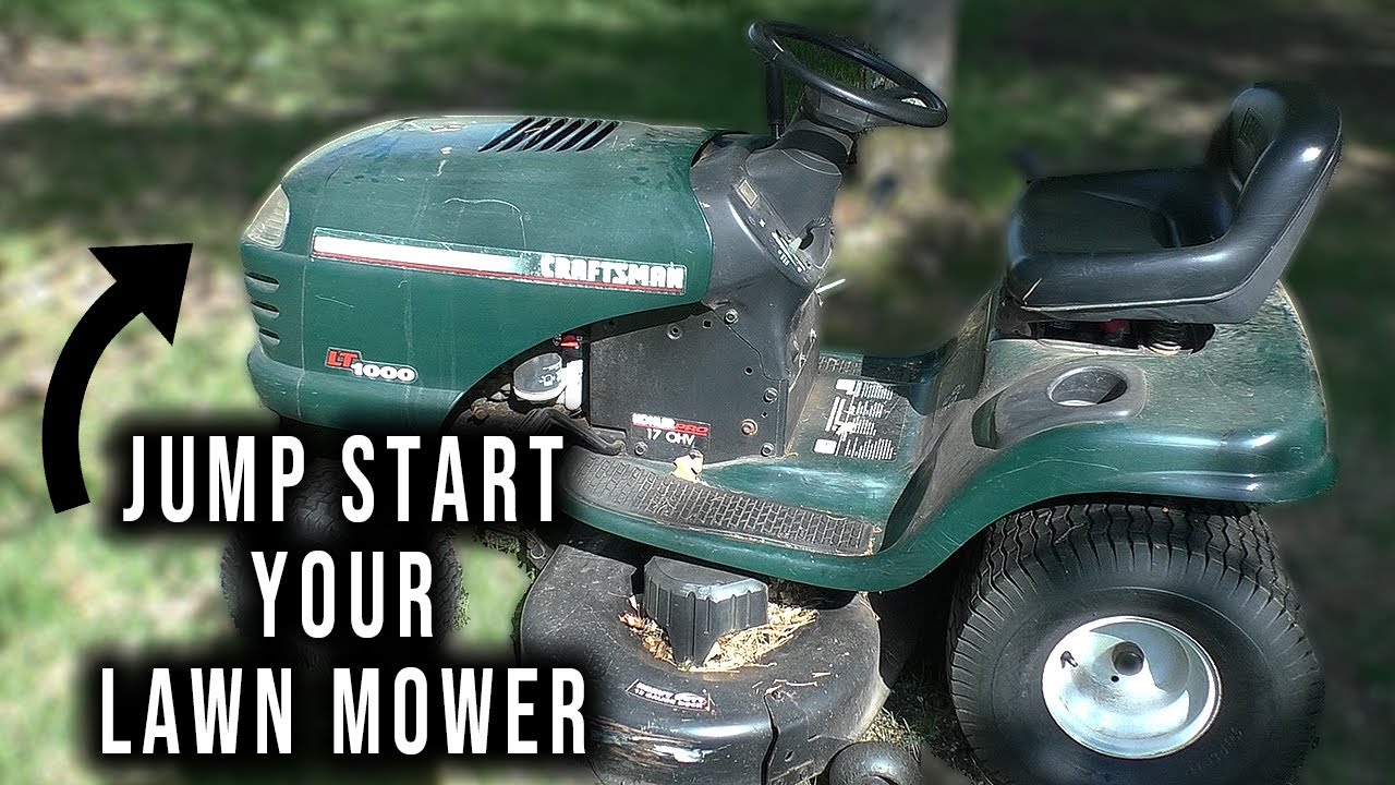 How to Jump Start a Lawnmower with a Portable Jump Starter - YouTube
