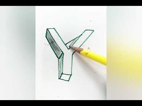 How to draw 3d letter Y - YouTube