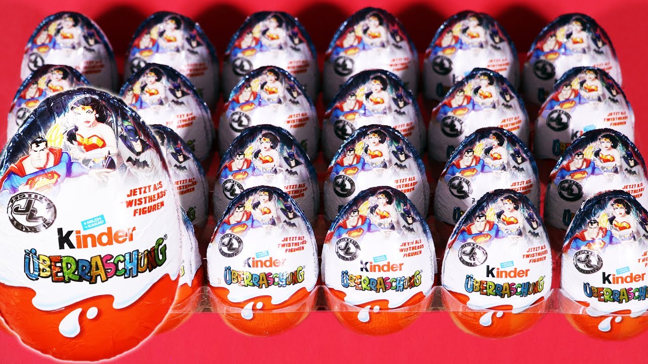 DC JUSTICE LEAGUE Kinder Überraschung 24 Ü-eier auspacken Batman ...