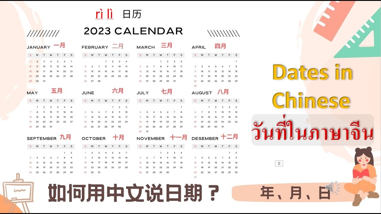 วันเดือนปีในภาษาจีนพูดอย่างไร คลิปเดียวจบ |Dates in Chinese|中文日期 ...