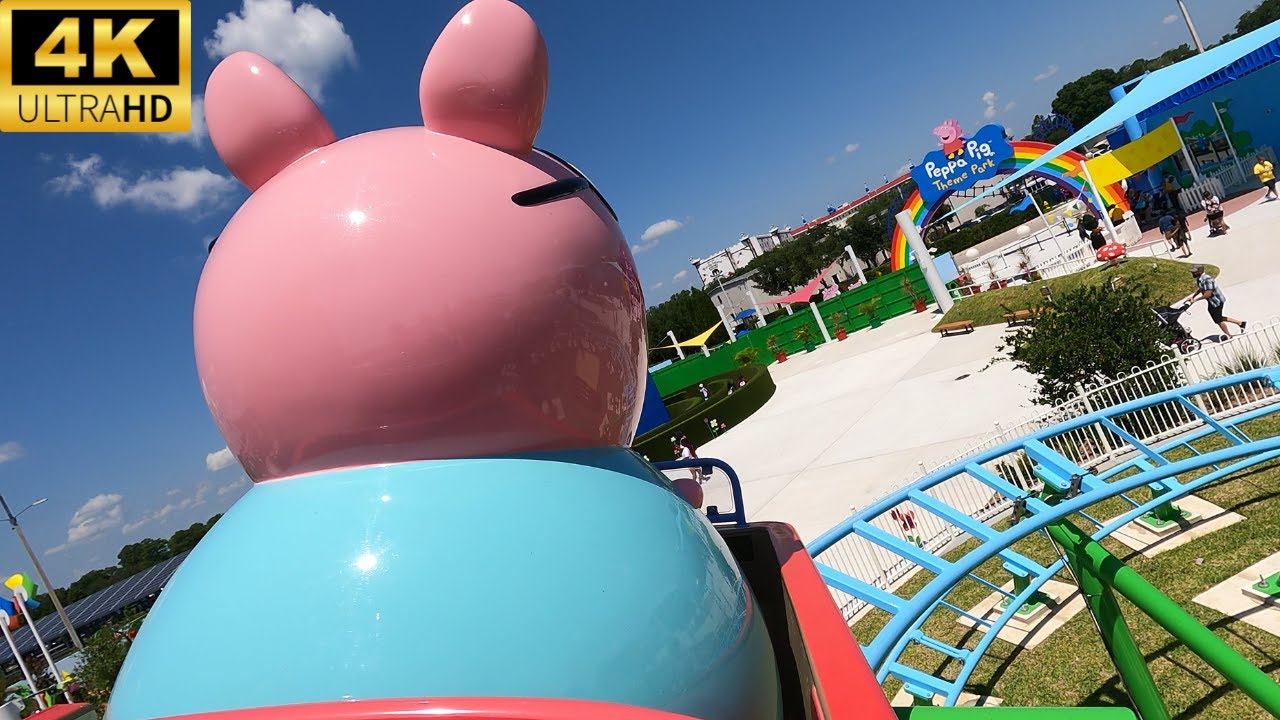 Daddy Pig's Roller Coaster | Front Row 4K POV | Peppa Pig Theme Park ...