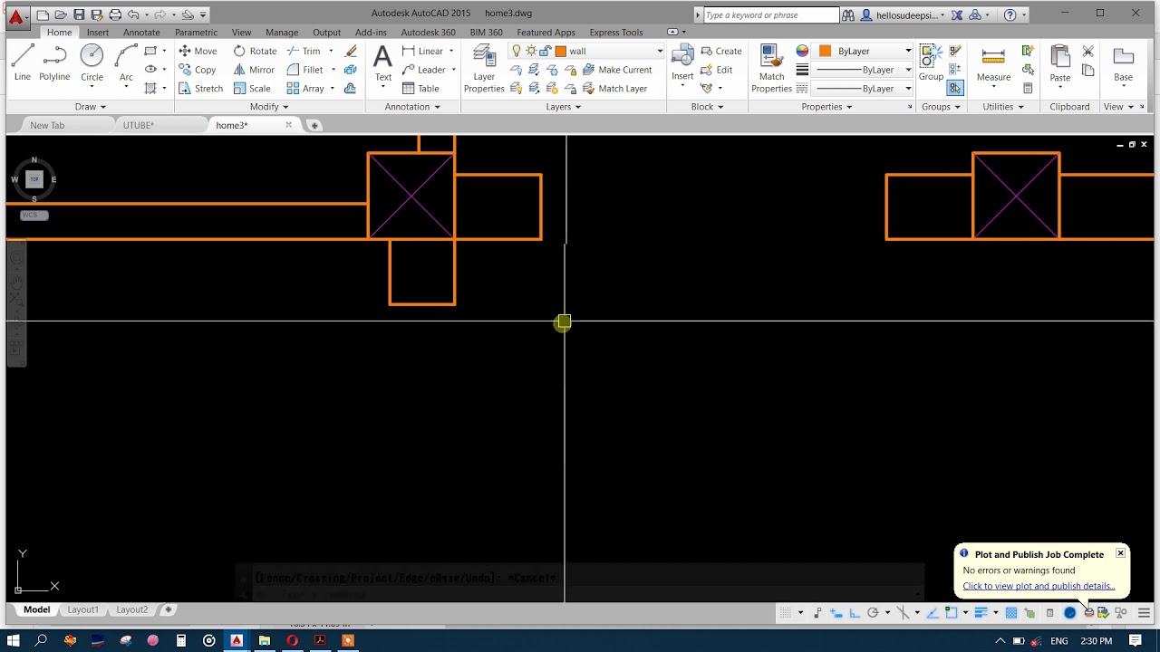 8 Opening on wall | AutoCAD Nepali Tutorial - YouTube