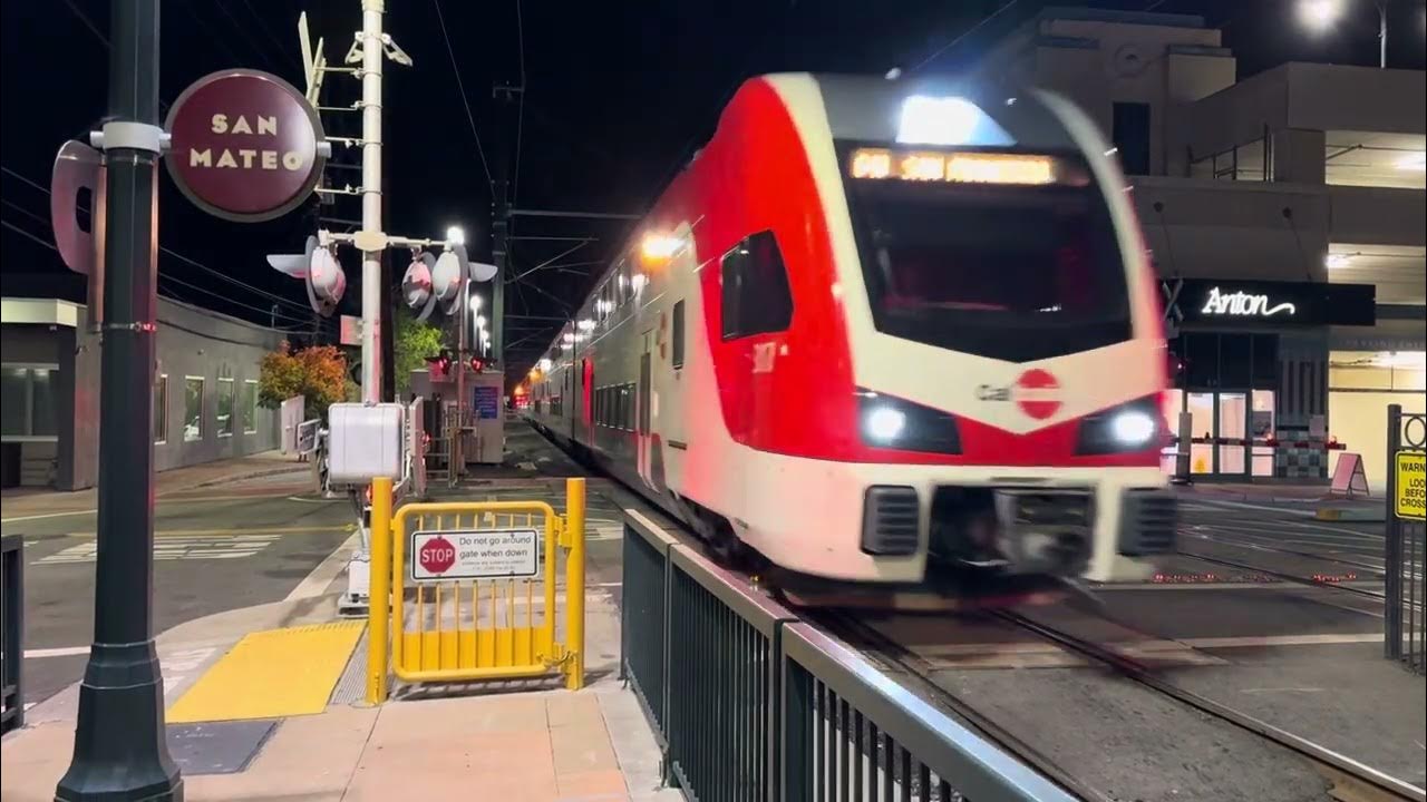 Caltrain #643 arriving into San Mateo Station - YouTube