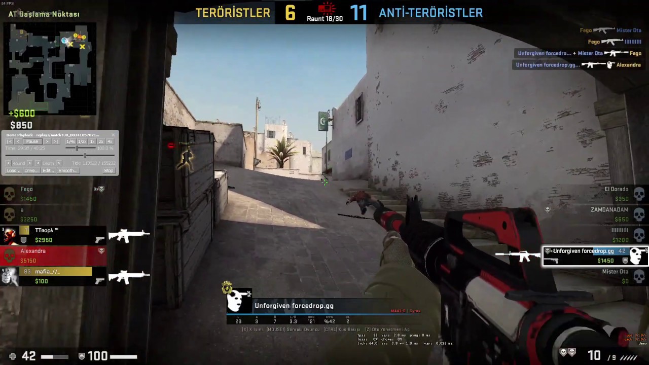 CS GO M4A1-S Spray vol 1 (1v4) - YouTube