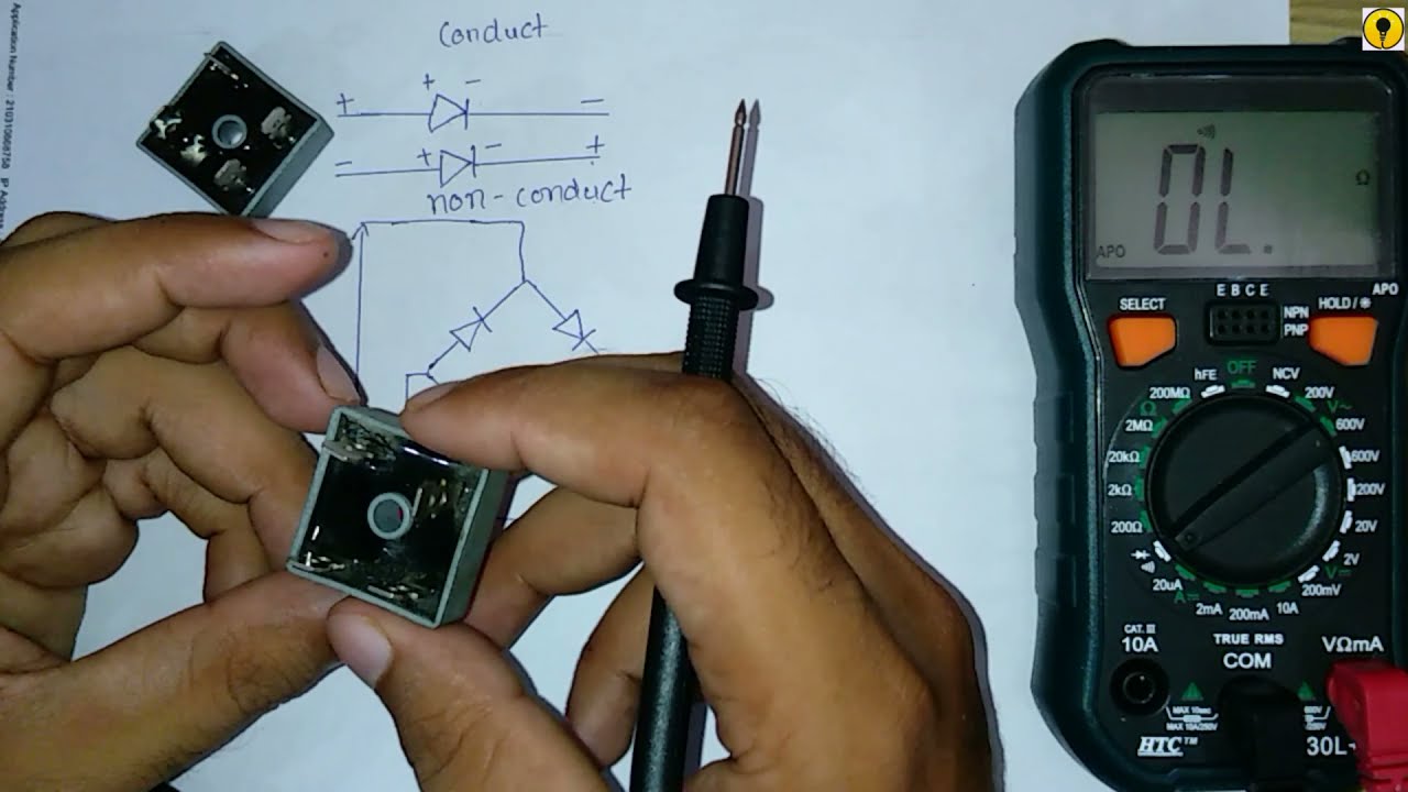How to check bridge rectifier with multimeter in hindi - YouTube