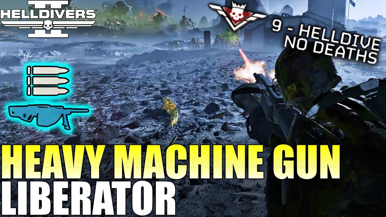 Helldivers 2 - Heavy Machine Gun Gameplay (No commentary, Max ...
