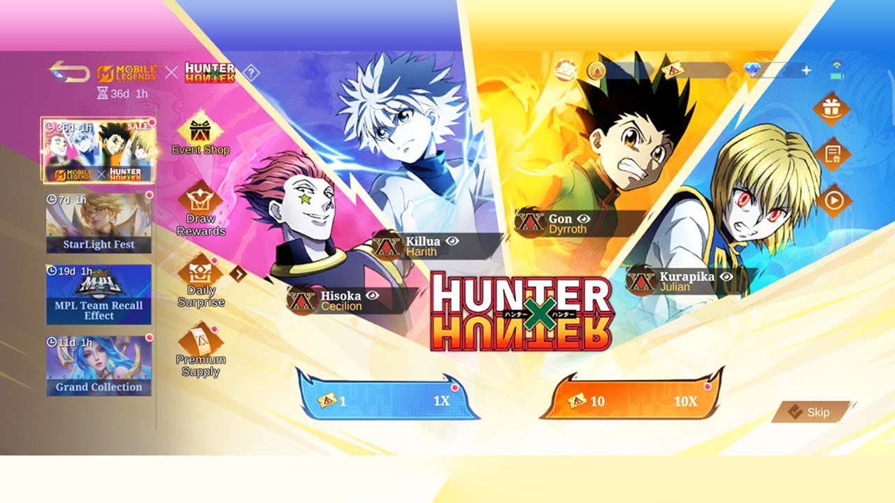 GACHA EVENT SKIN HUNTER X HUNTER | MOBILE LEGENDS #MLBBIDCreator - YouTube