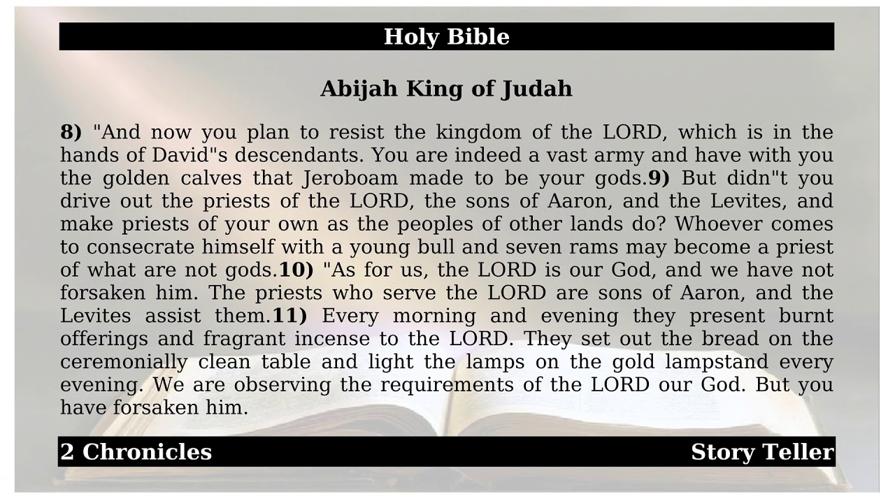 2 Chronicles - Chapter 13 - Abijah King of Judah The Holy Bible - YouTube