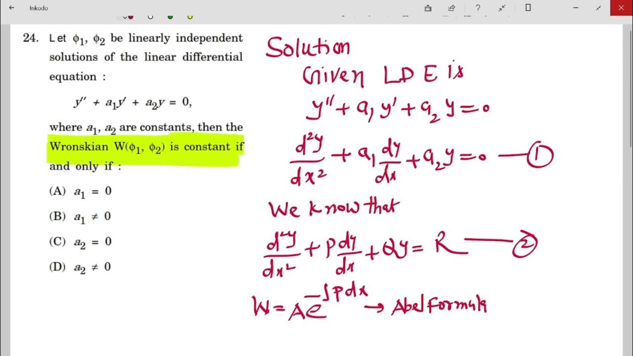 #Question_Based_on_Wronskian_in_Ordinary_Differential_Equations_MH_SET ...