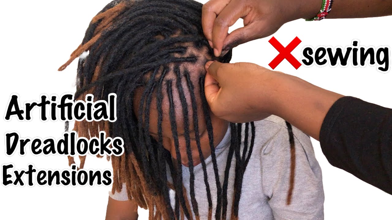 Artificial Dreadlocks Extension installation sewing #protectivestyles ...