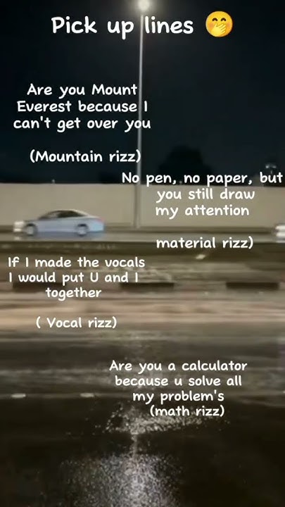 Pick up lines with rizz 😎😎 - YouTube