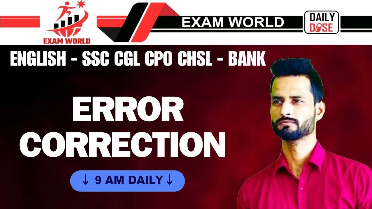SSC English - Error Correction Practice || CGL 2024 || Daily Practice 9 AM - YouTube