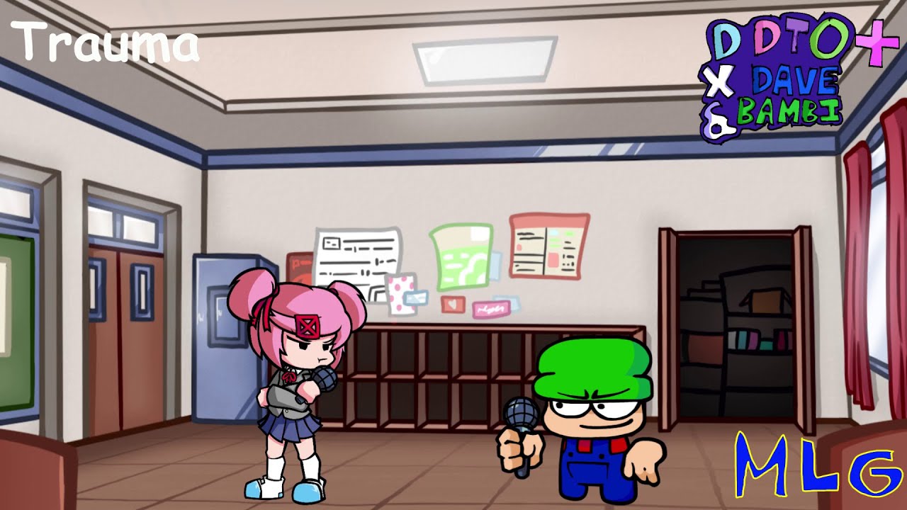 Trauma (Scrapped) - FNF Doki Doki Takeover Plus X Dave and Bambi ...