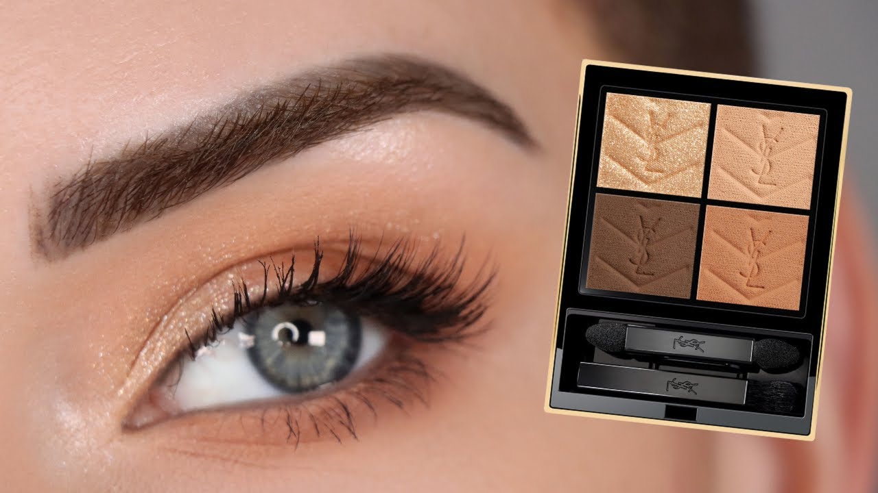 Easy Neutral Eyeshadow Tutorial for Beginners | YSL Eyeshadow Quad ...