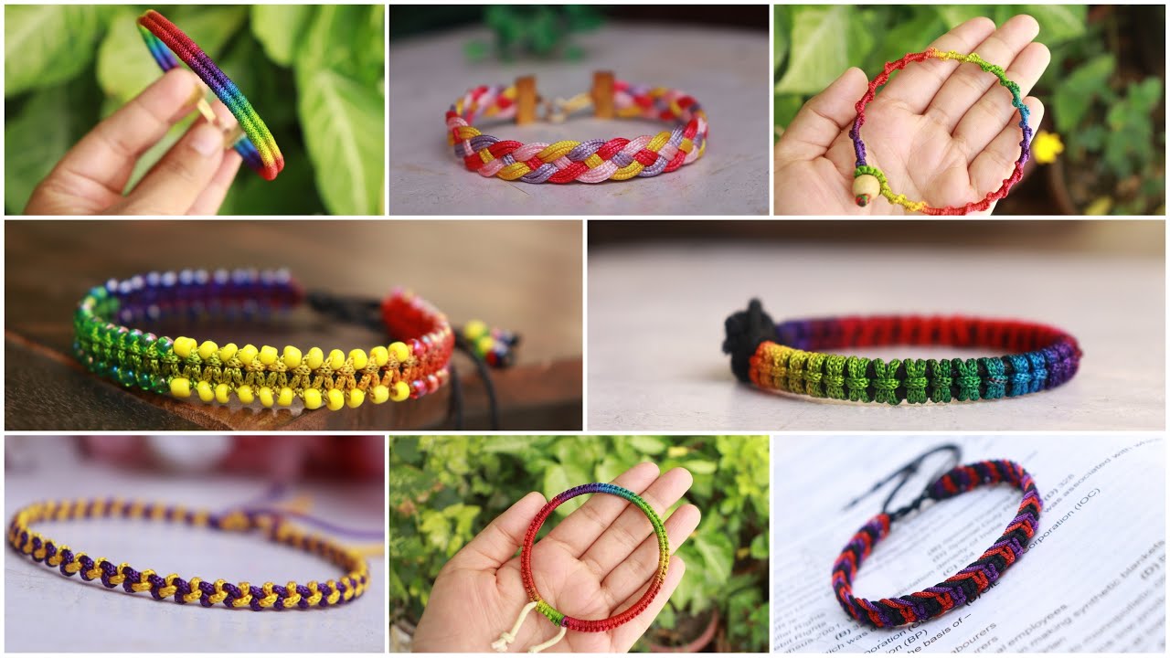 8 DIY Thread Bracelet Ideas | How To Make Bracelets At Home | DIY ...