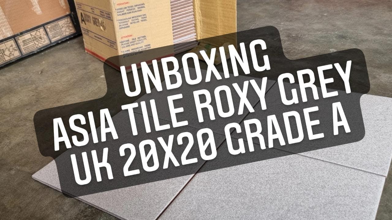 UNBOXING Keramik Kasar Tekstur Kulit Jeruk ASIA TILE ROXY GREY uk 20x20 ...