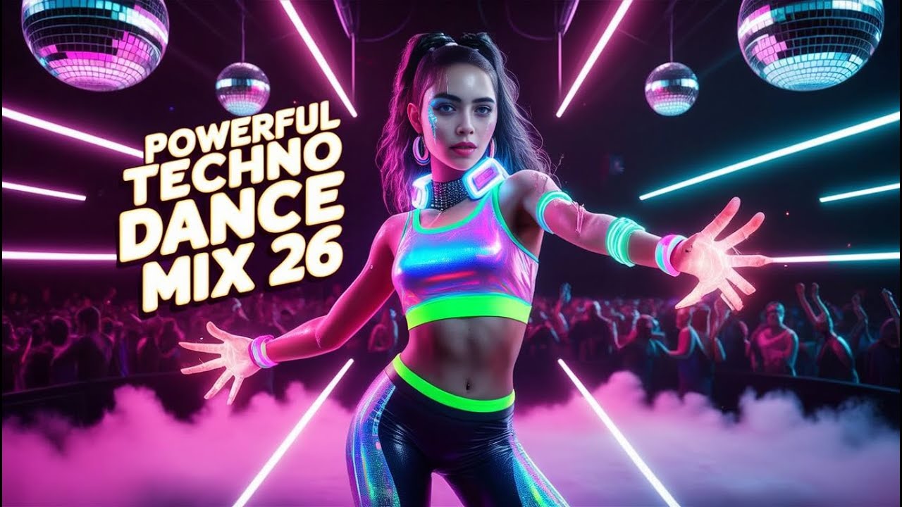Powerful Techno Dance Mix 26 - AI Music and Video - YouTube