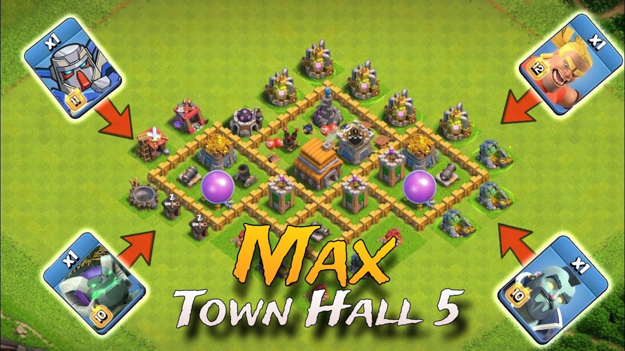 Town Hall 5 Max VS All 1 Event Troop | Event Troops Battle | Clash of ...