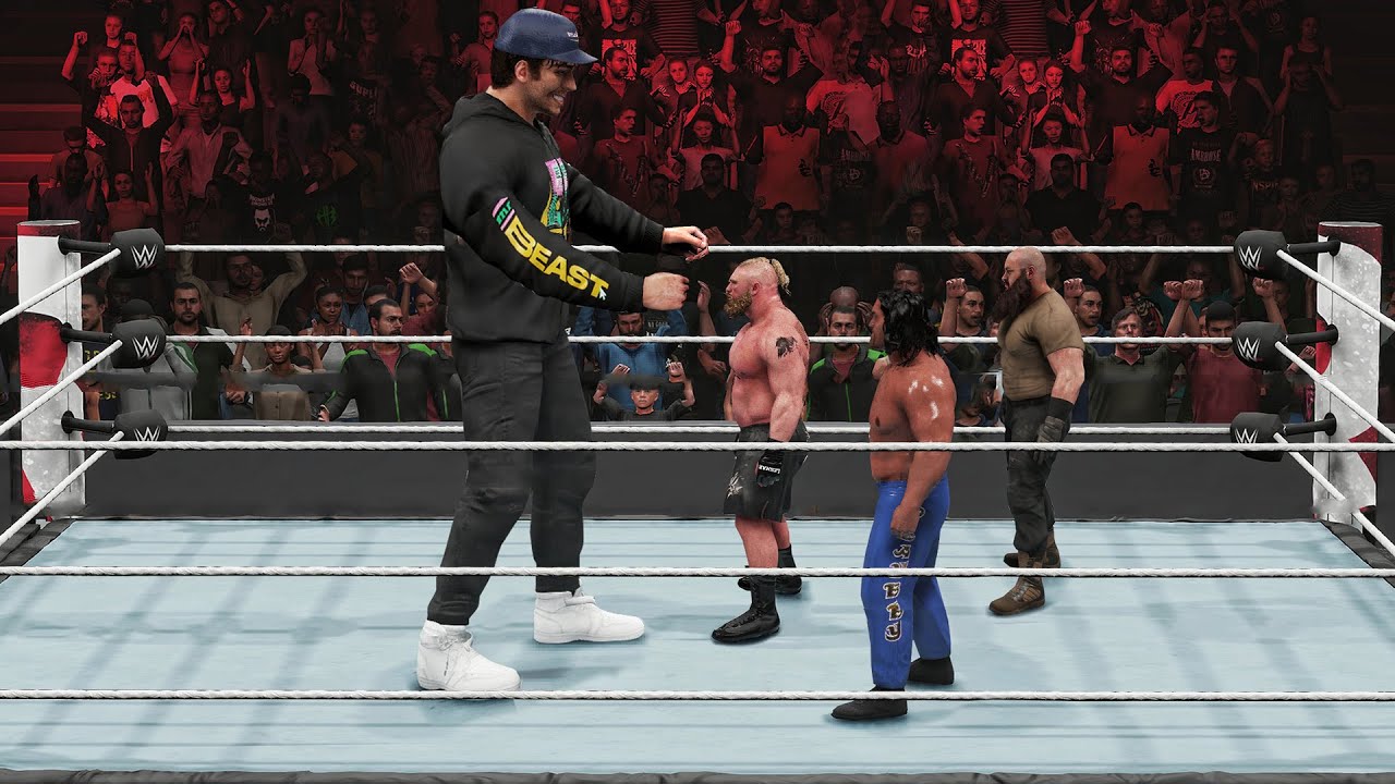 WWE 2K | Giant MrBeast vs Mini Brock Lesnar, Mini Great Khali & Mini ...