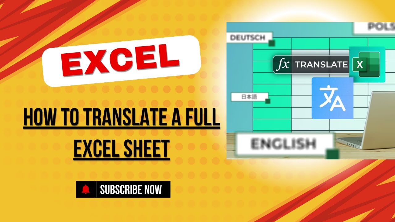 How to Translate Any language in Excel Automatically - YouTube