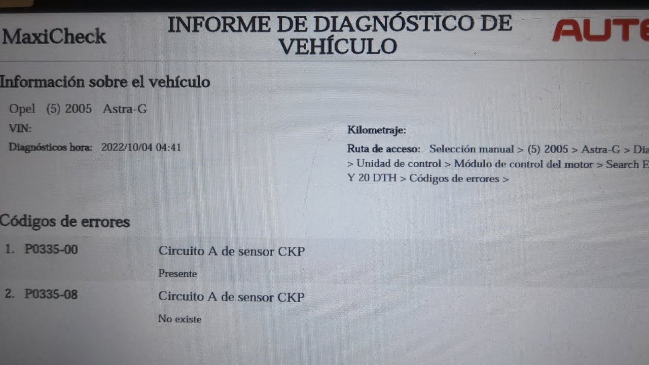código de falla p0335 Astra. Sensor ckp ubicación y como sacarlo. - YouTube
