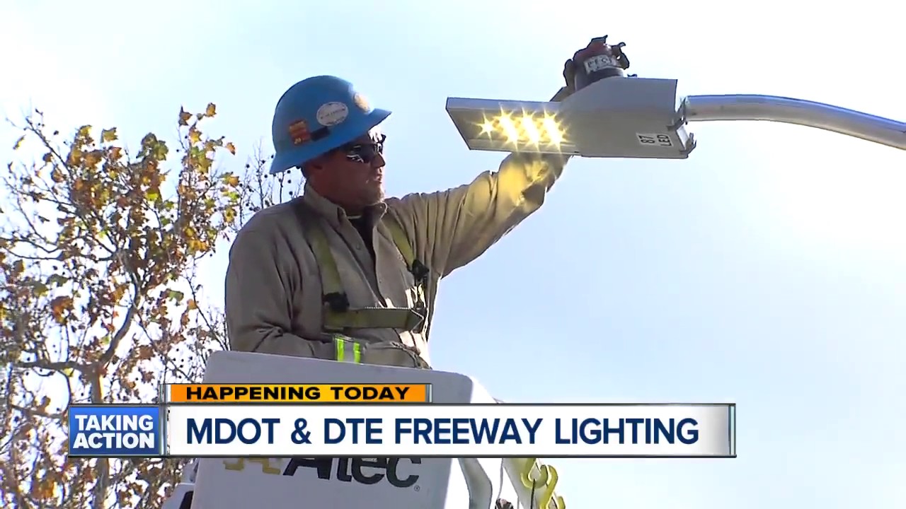 MDOT & DTE freeway lighting - YouTube