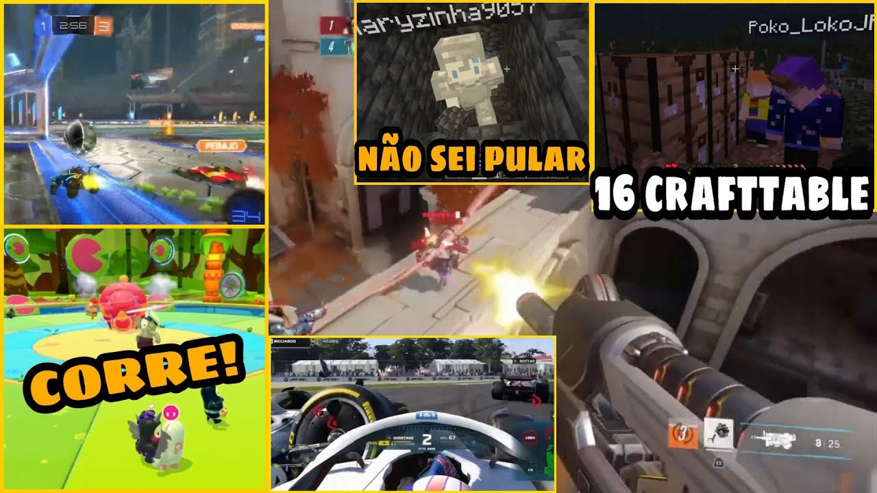 Minecraft, F1, Overwatch, Fall Guys... muito jogo (use fone, mas ...