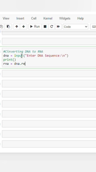 Converting Dna To Rna Sequence Using Python Coding Programming Youtube