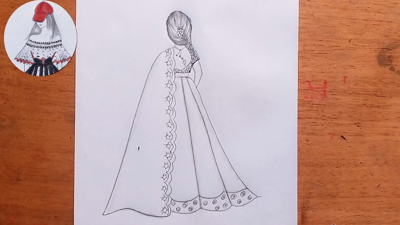 how to draw a girl with back side drawing and beautiful drawing and ...