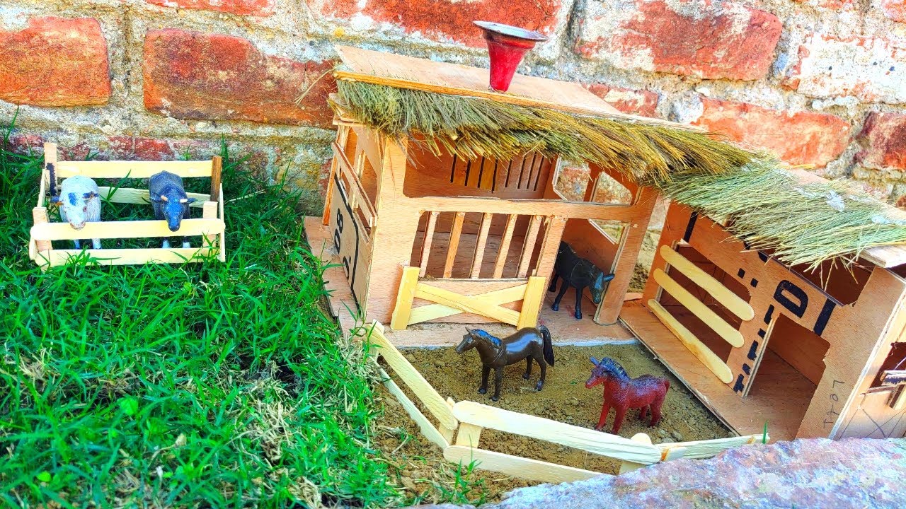 how to make horse stable | cow shed | wooden house of horse ...