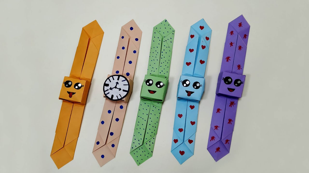 How to make easy Origami Paper Watch | DIY Easy Origami for school ...