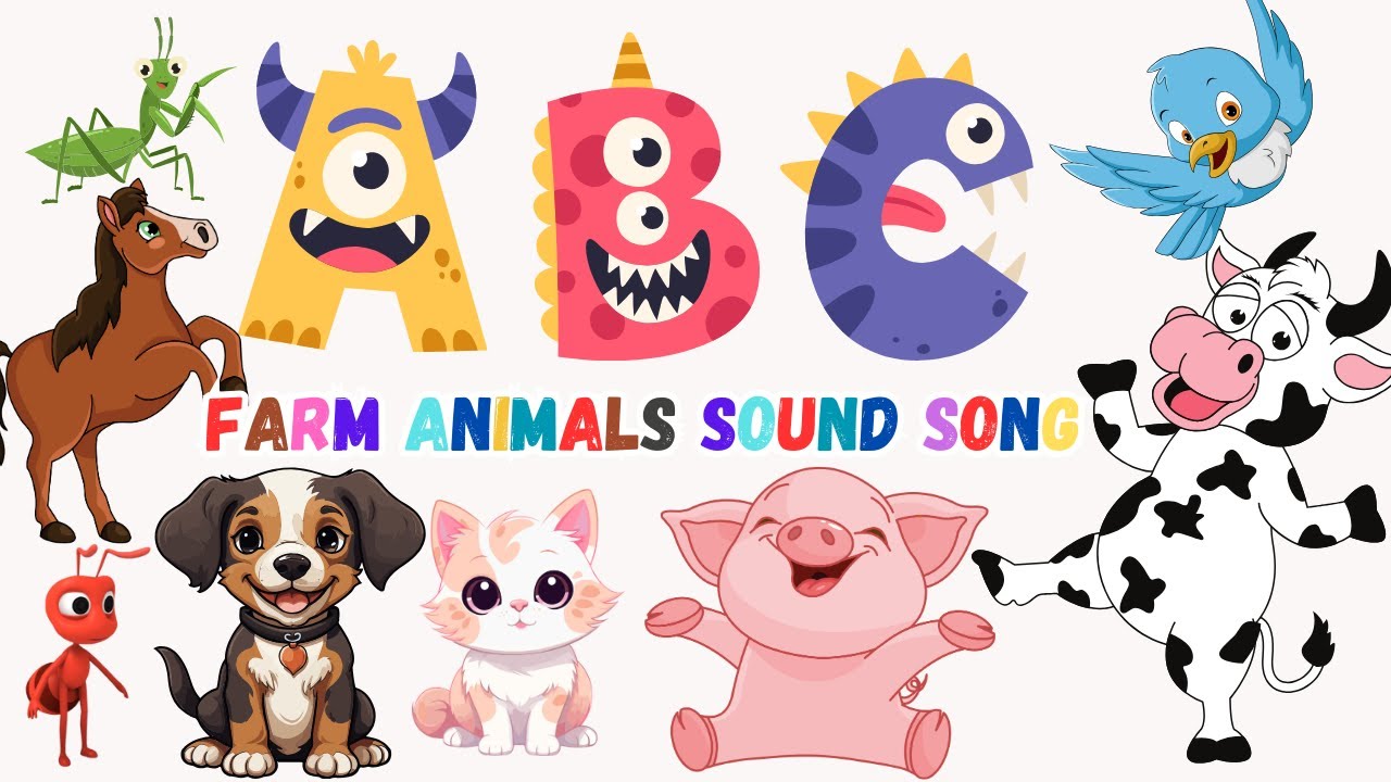 ABC Farm Animal Sounds Song | animal song|Alphabet song|kids song ...