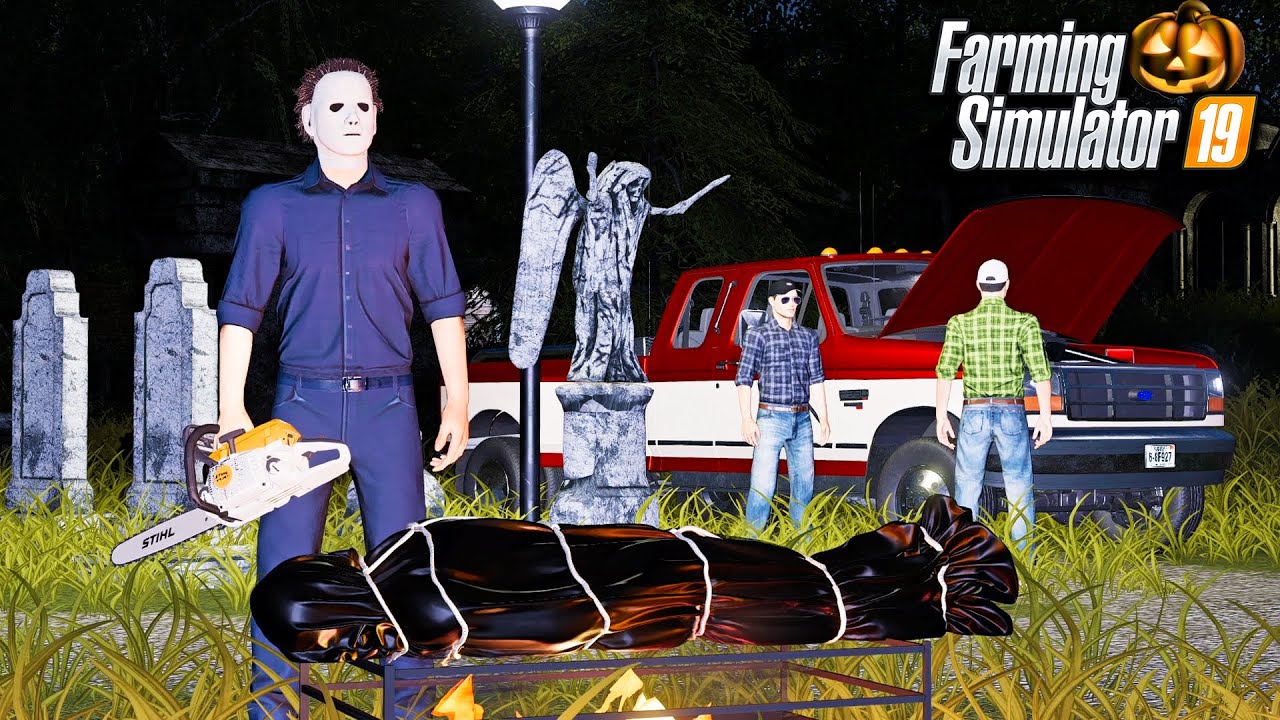 HAUNTED CAMPING WITH MICHAEL MYERS! (ROLEPLAY) | FARMING SIMULATOR 2019 ...