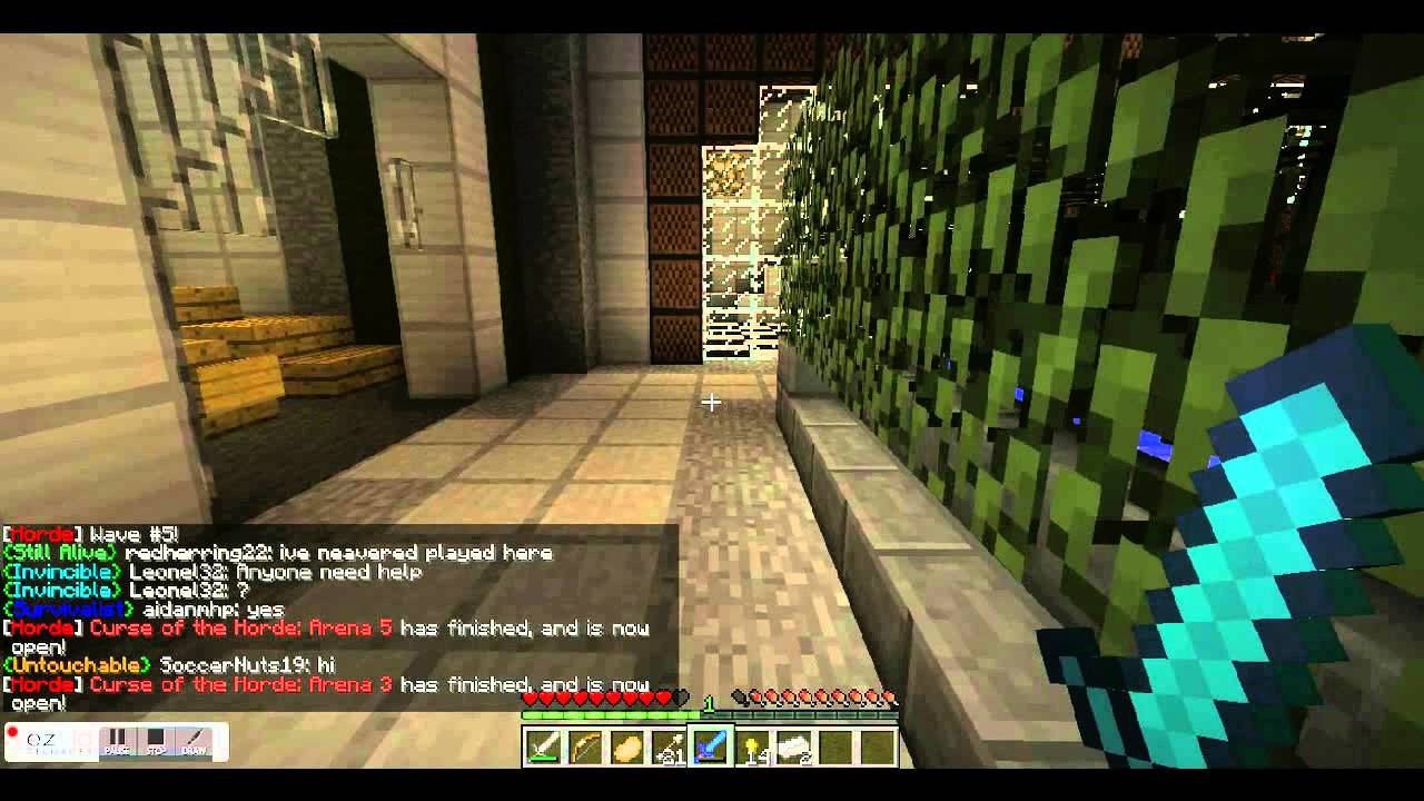 Minecraft Multiplayer-Zombie Hordes on Dawn Of The Hordes - YouTube