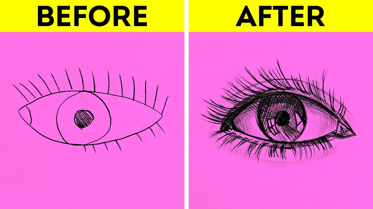 DRAW LIKE A PRO || Simple Drawing Hacks For Beginners - YouTube