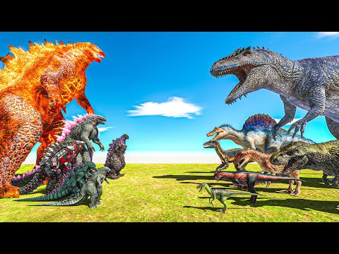 What If Godzilla vs Dinosaurs Same Size? | Size Comparion
