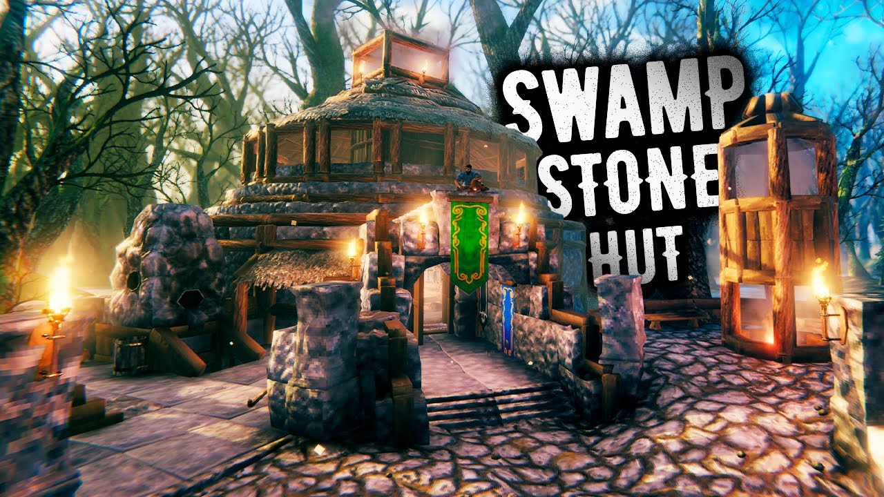 Valheim : The Buildthrough : Ep22 Stone Roundhouse Hut in the Swamps ...